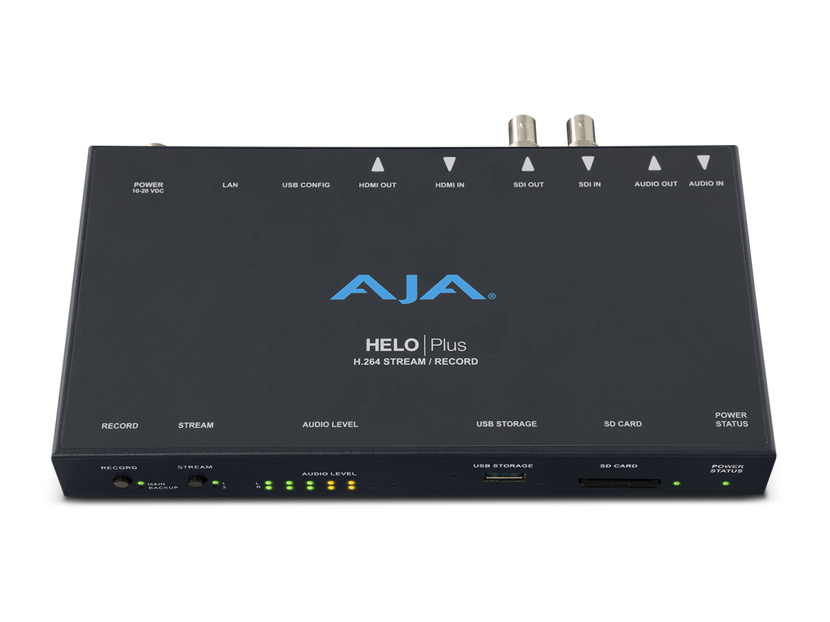 HELO-PLUS AJA H.264 Streamer / Recorder 1080p60 SDI / HDMI Dual Stream PiP