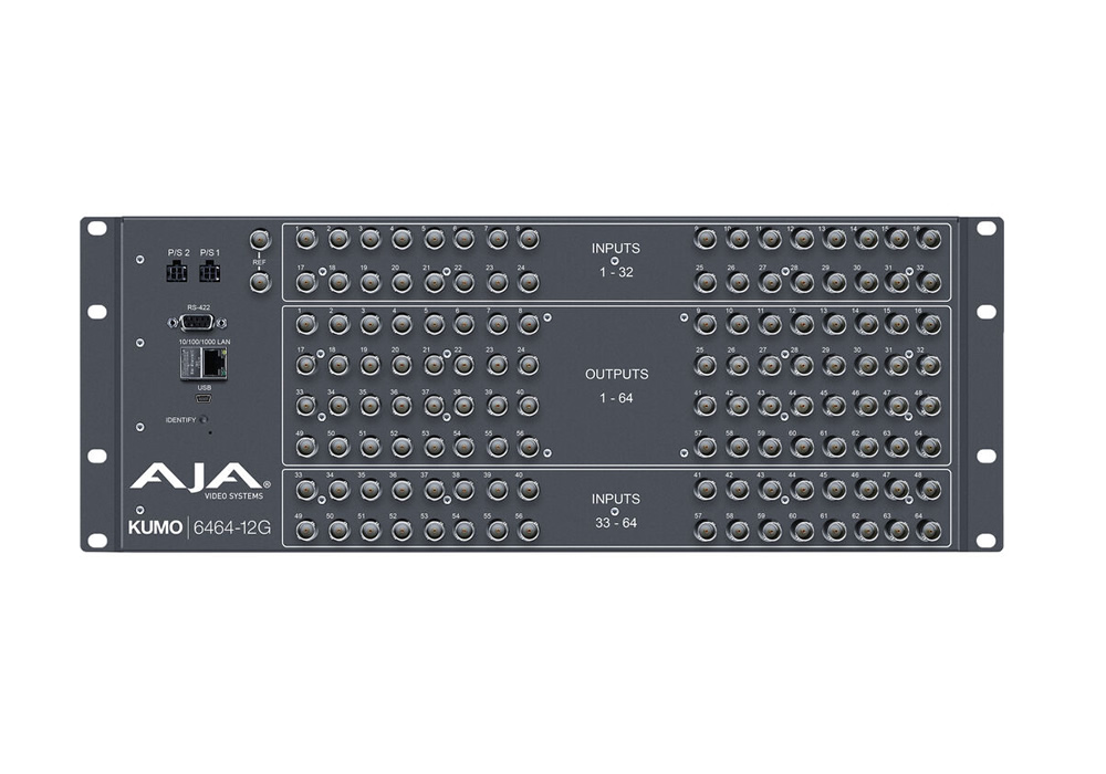 KUMO-6464-12G-1 AJA 64x64 Compact 12G-SDI Switcher / Network-Ready ...