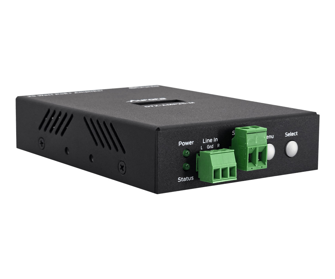 DTX-AMP25-M Aurora Multimedia Dante 25 Watt PoE+ Amplifier