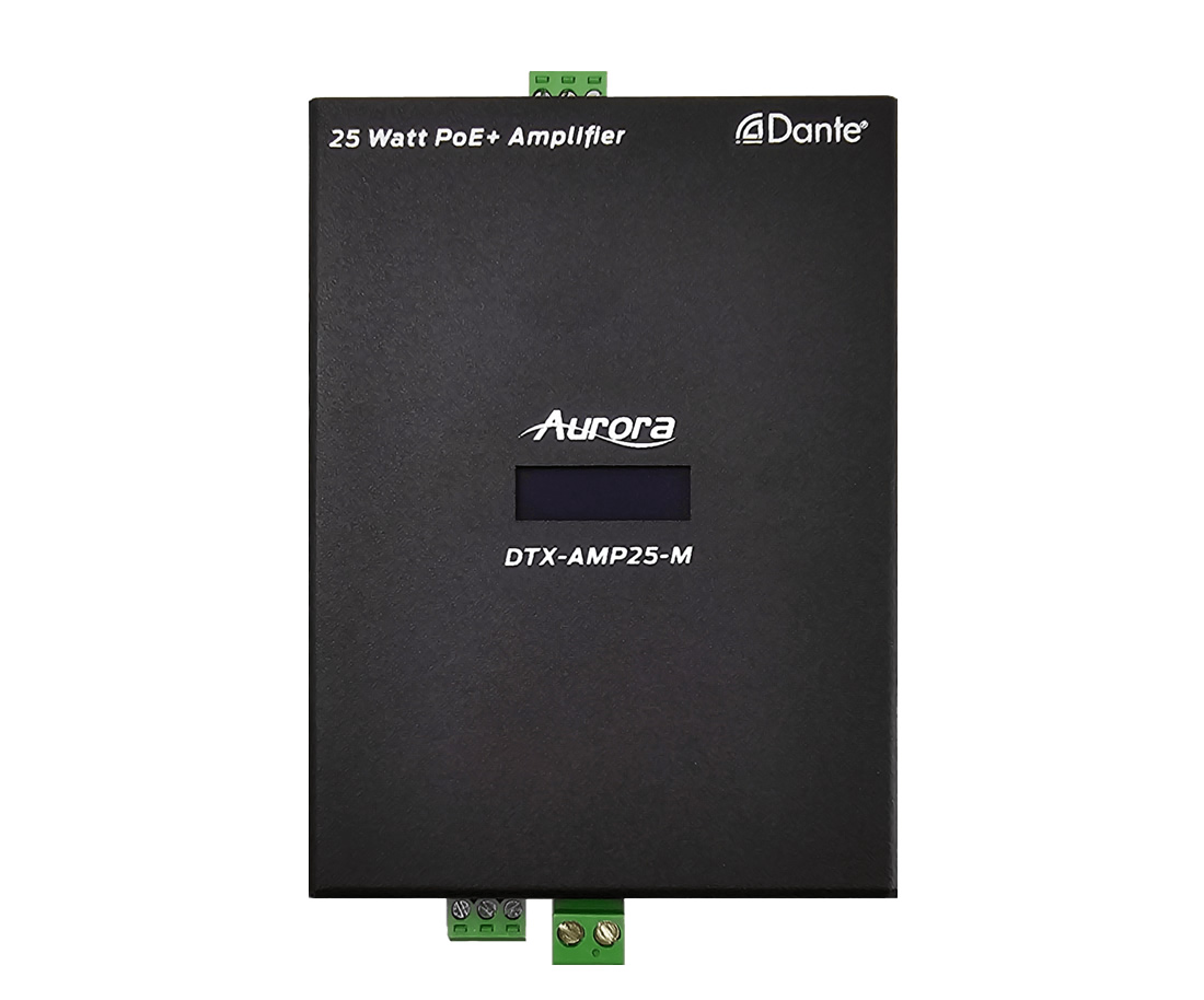 DTX-AMP25-M Aurora Multimedia Dante 25 Watt PoE+ Amplifier