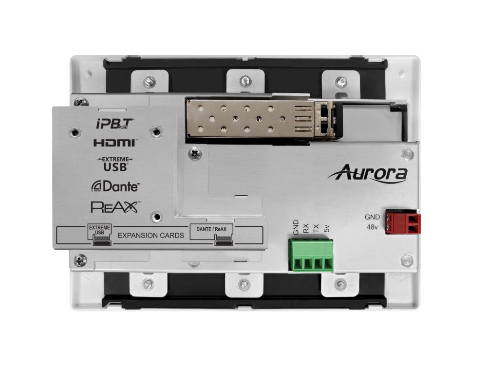 IPX-TC3A-WP3-F-Pro-W Aurora Multimedia 10G Fiber AV over IP Wall Plate Transceiver (White)