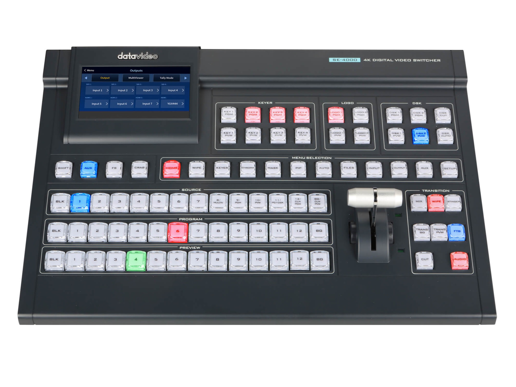 SE-4000 Datavideo 12 input 4K Video Switcher with 8 HD-SDI and 4 HDMI ...