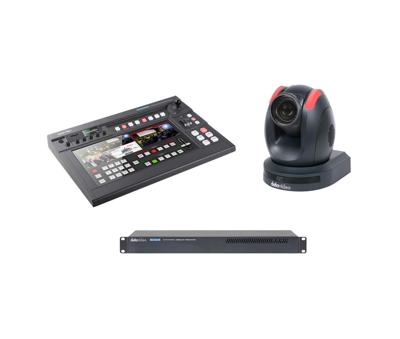 SHOWCAST 100-TRK 3 Datavideo HDBaseT / 4K Switcher / 3 PTZ Cameras ...