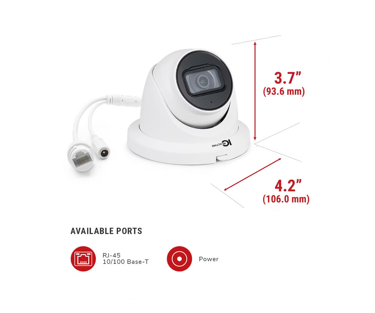 IPMX-E40F-IRW3 ICRealtime 4MP IP Indoor/Outdoor Size Eyeball Dome Camera