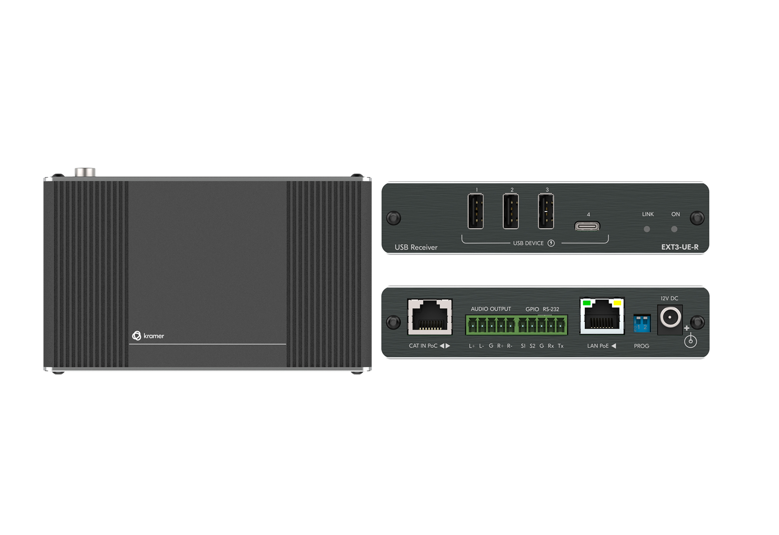 EXT3-UE-R Kramer USB 2.0 Over CAT Receiver / USB-A USB-C / Audio ...