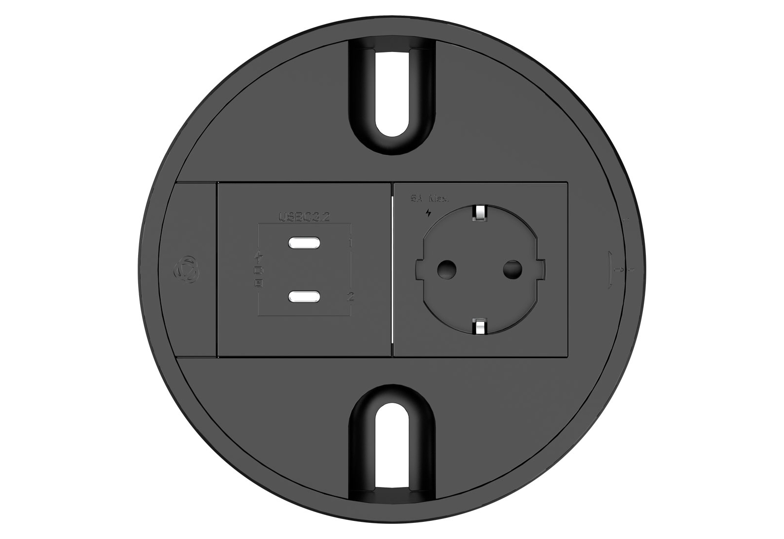 T-IN2-RND1 Kramer Elegant Round Tabletop Connectivity Box for Meeting Rooms