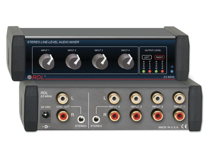 EZ-MX4L RDL 4X1 Stereo Line-Level Audio Mixer