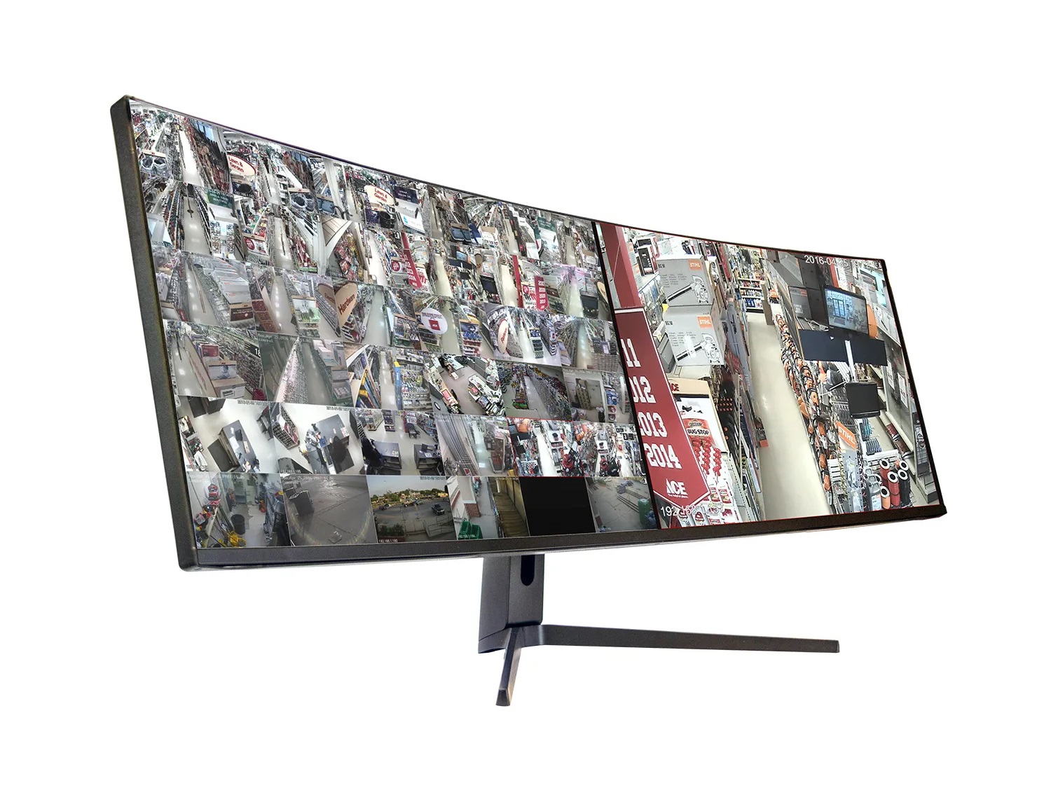 VZ-49CGM ViewZ 49inch 5120x1440 32x9 Dual QHD R3800 Curved Security Monitor